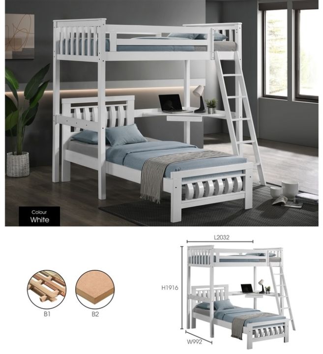 Solid Wood Bintang Palace Single Double Decker Size Wooden Bed | Lazada