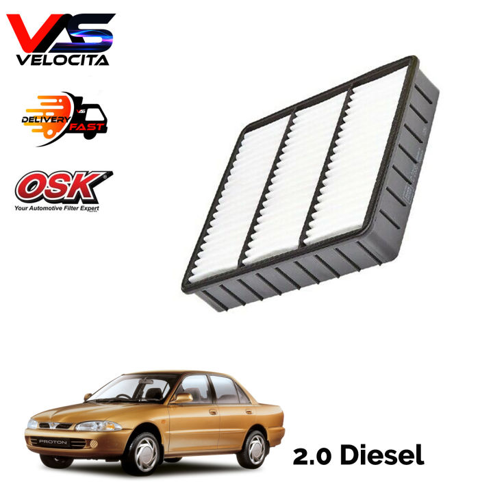 OSK AIR FILTER PROTON WIRA 2.0 DIESEL ISWARA INJECTION (A-7619) | Lazada