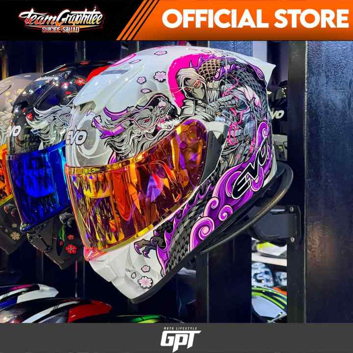 EVO HELMET GT PRO SHINOBI REVO LENS (DUAL VISOR) w/ free clear lens ...