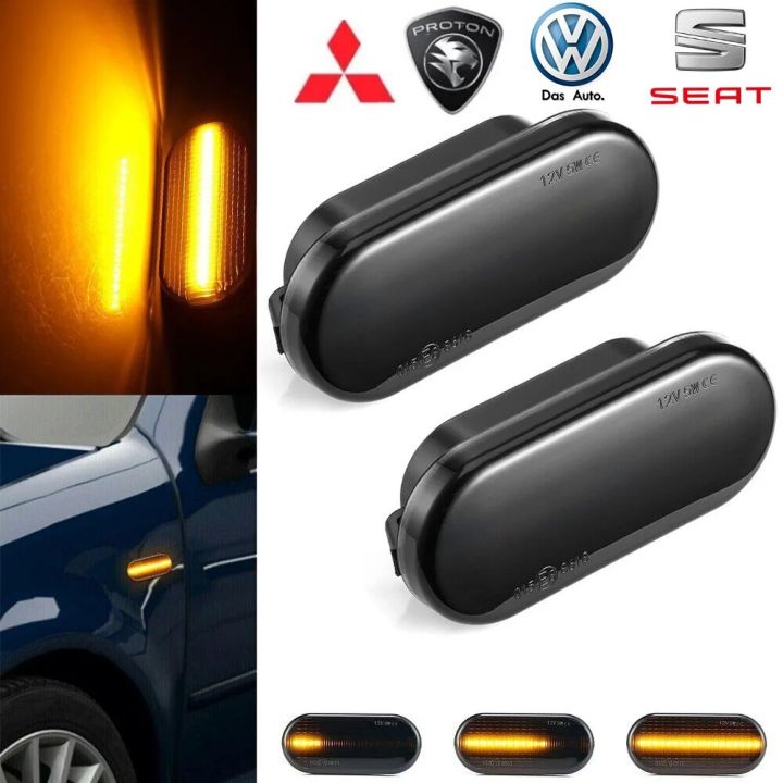 1/2PCS LED Dynamic Turn Signal Light Side Wing Fender Rearview Mirror ...