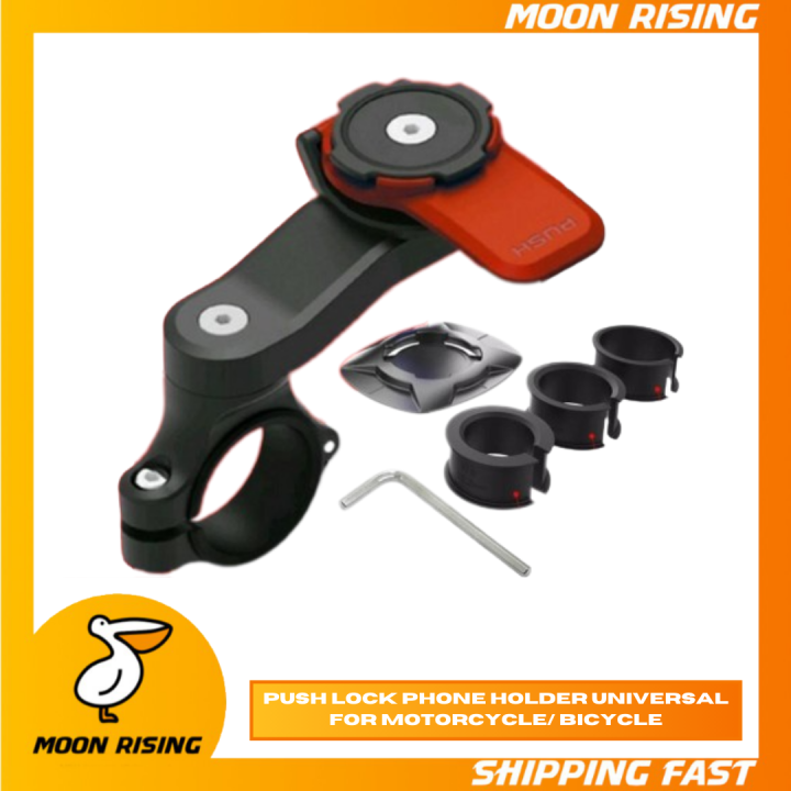 PUSH LOCK PHONE HOLDER UNIVERSAL FOR MOTORCYCLE/ BICYCLE SURELOCK PHONE ...