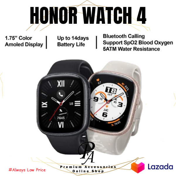 [ New ] HONOR Watch 4 Smartwatch | 1.75-inch AMOLED | 14 Days Long ...