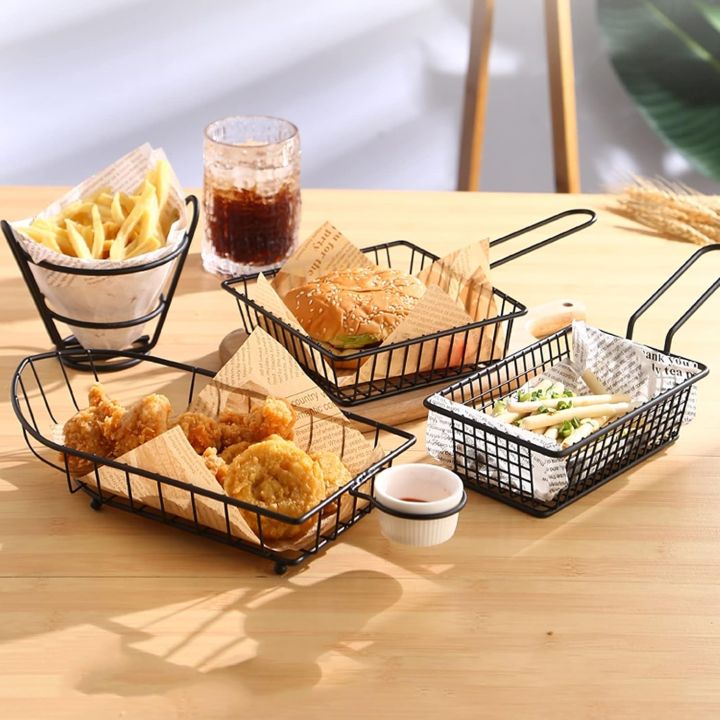 Metal Wire French Fry Holder, Fruit Basket, French Fries Stand, Fried ...
