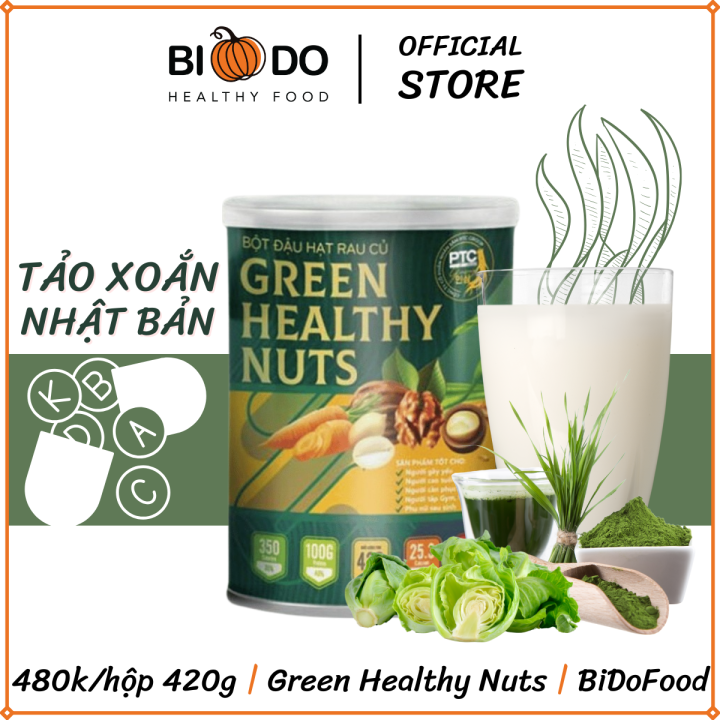 Sữa Tảo Giảm Cân Green Healthy Nuts 420g - BiDoFood - Bột Tảo Xoắn Bổ Sung Chất Xơ | Lazada.vn