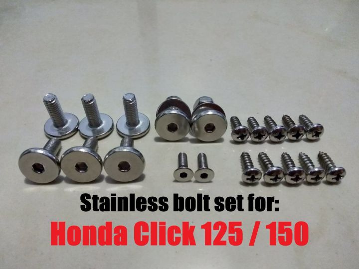 Stainless bolt set for Honda Click 125 / 150 (Zachary 08) | Lazada PH