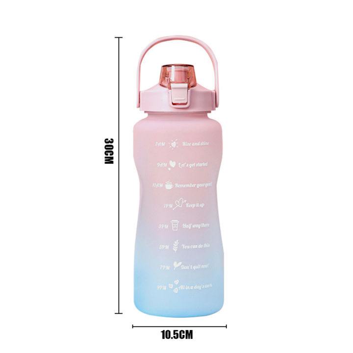 2 Liter Botol Air Motivasi Minum Botol Kawaii Sukan Tiktok Botol Air ...