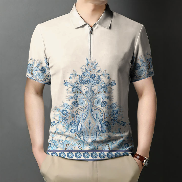 2025 New Polo Shirts For Men Bohemian Style Ethnic Costumes Barong ...
