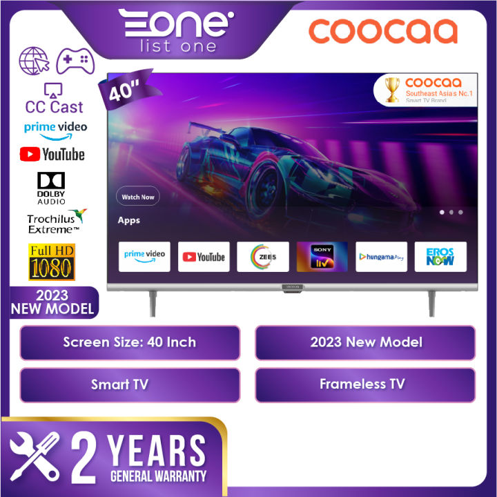Coocaa 40 Inch Full HD Smart TV 40S3U | Frameless TV | Youtube & Prime ...