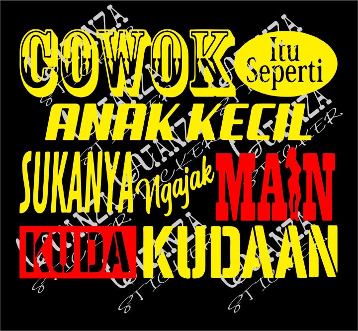 cutting sticker mobil stiker body dan kaca mobil kata kata keren kuda ...
