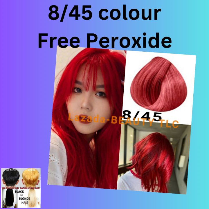 🔥READY STOCK+free 100 ml peroxide🔥8/45 FASION DAZZLE REDProfession ...