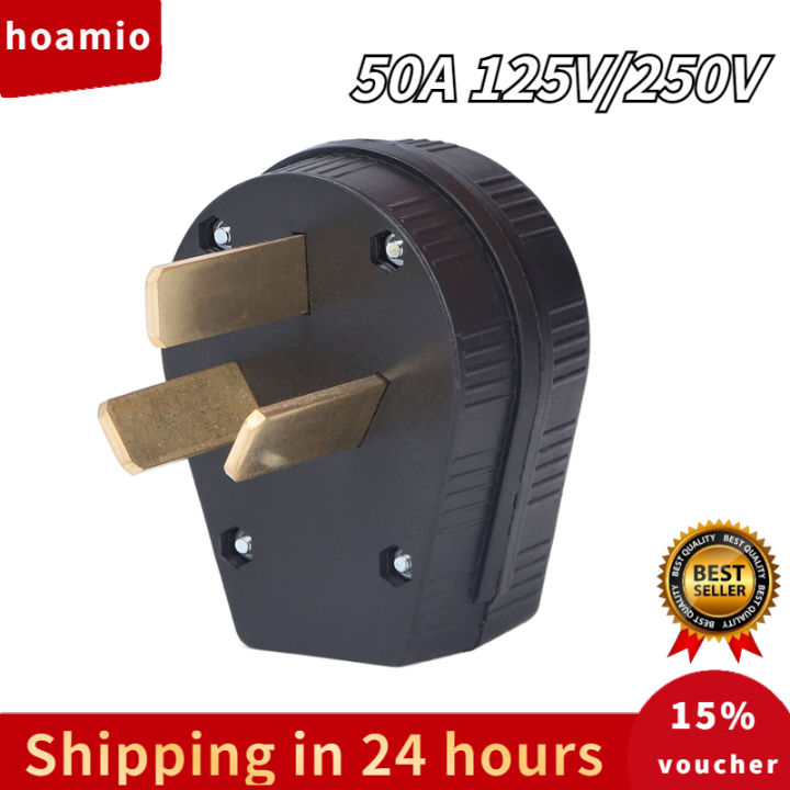 Male Plug Connector, Good Electrical Conductivity 3 Prong Industrial ...