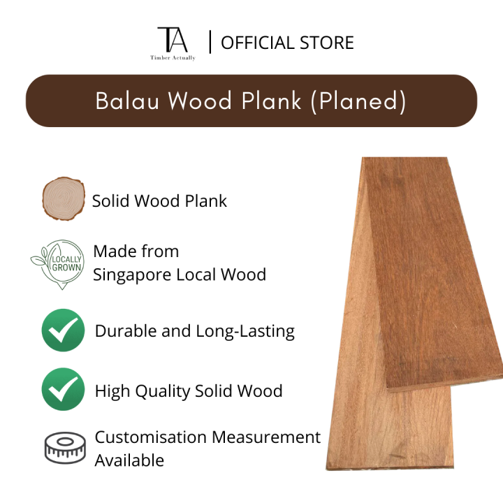 [SG STOCK] Solid Wood Balau Wood Plank - Planed (Timber for Heavy ...
