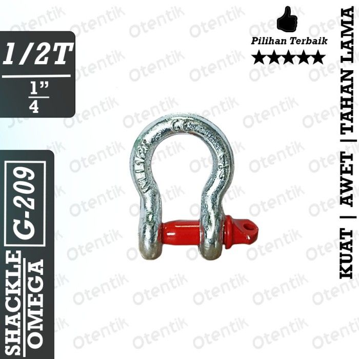 SHACKLE OMEGA 1/2 TON - KLEM SHAKEL 500 KG - SAKEL - SEGEL 1/2T ...
