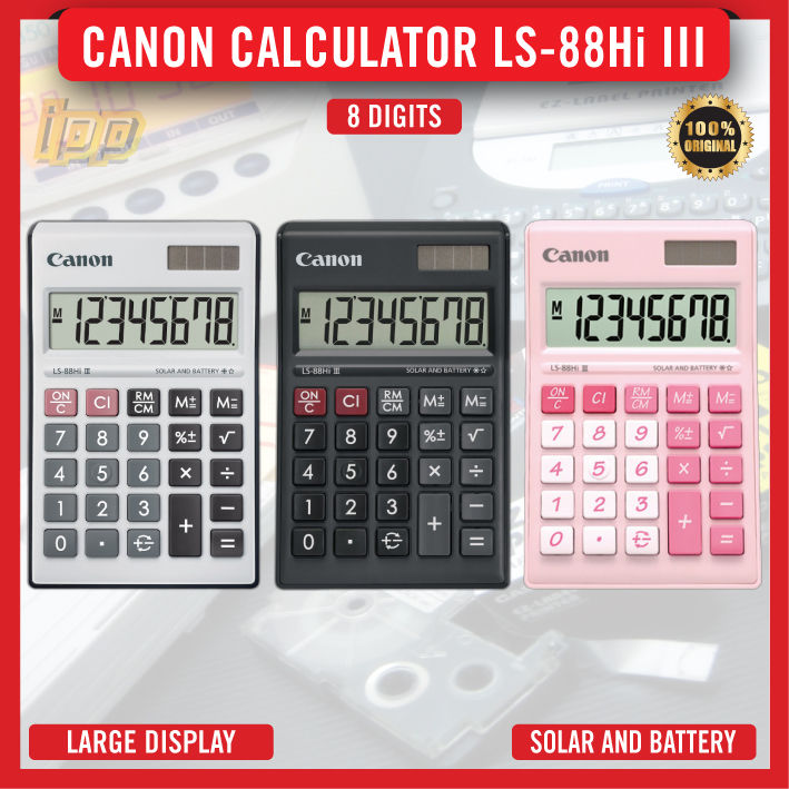 Canon Calculator LS-88HI III 8 Digits/Dual Power/Large Display ...