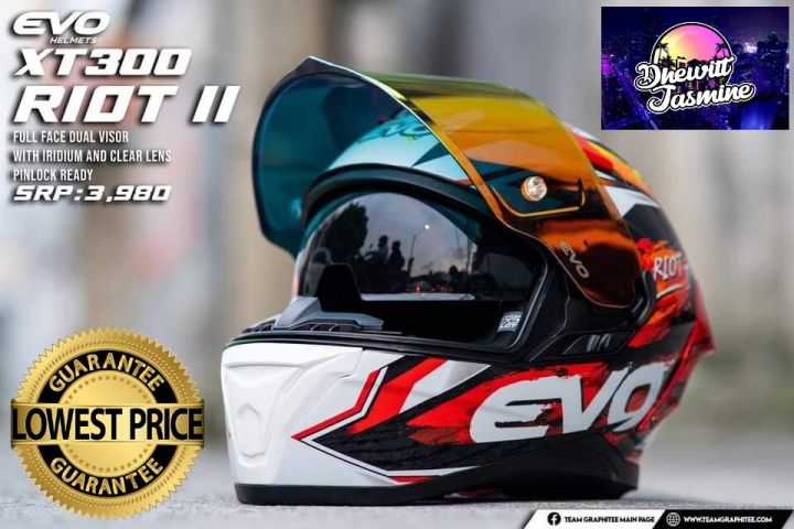 Evo XT 300 riot II dual visor helmet with free clear lens | Lazada PH