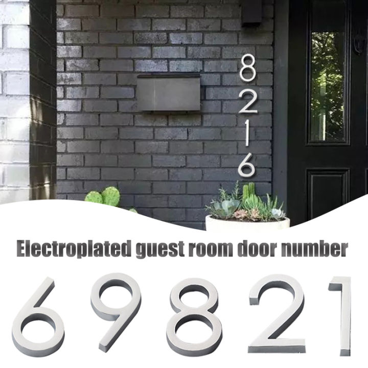 Stainless Steel 0-9 House Number Sign Self Adhesive Address Digit ...