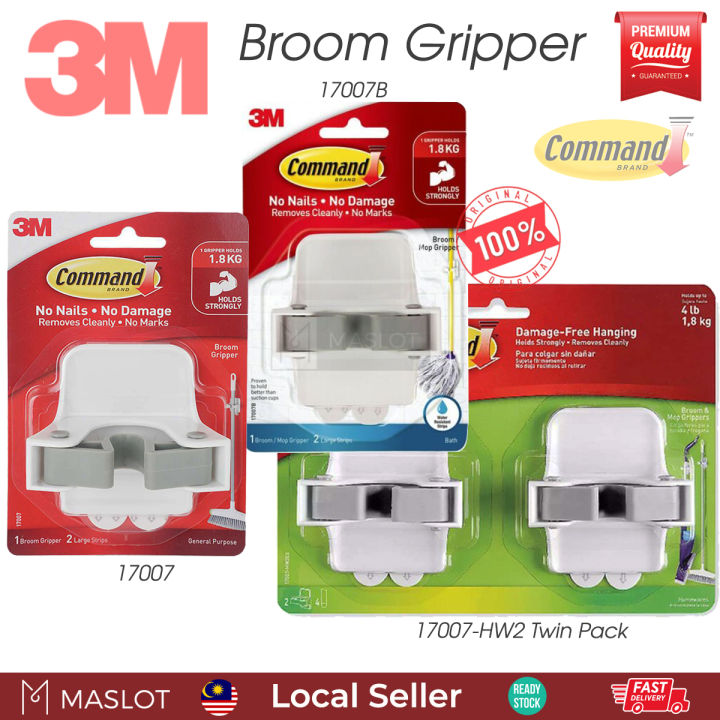 3M Command Broom Gripper Hooks General Purposes 17007/17007B/17007-HW2 ...