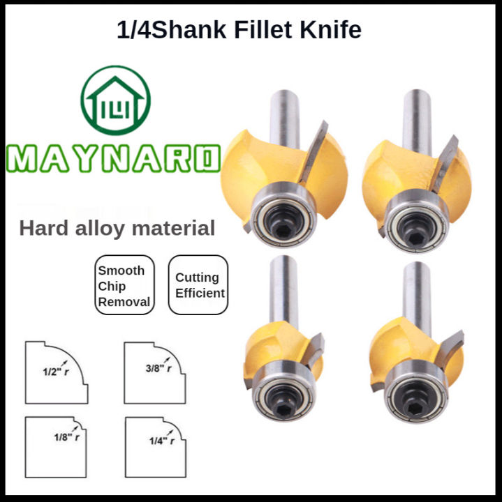 1/4-Shank Roundover Edging Router Bit Set, Woodworking Milling Cutter ...
