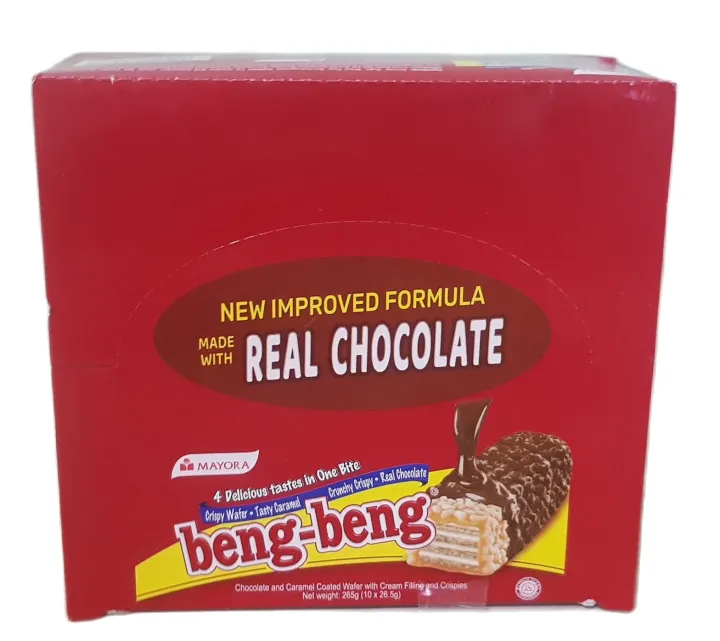 Mayora Brand BENG-BENG Real Chocolate and Caramel Coated Wafer (pack of ...
