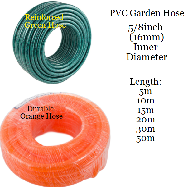 16mm Garden Hose Paip Getah Hijau Spray Set / Orange 5m 10m 15m 20m 30m ...