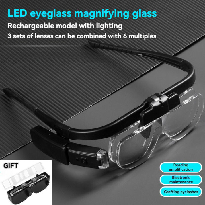 Rechargeable High-definition Head Mounted Magnifying Glass, Lamp Head ...