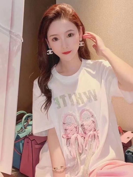 สินค้าพร้อมส่ง⚡ เสื้อผ้านำเข้าจากเกาหลี แบรนด์ ZITONG ลายรองเท้าเสื้อสี ...