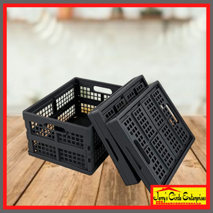 Foldable Basket Plastic Storage Crate Collapsible Storage Box Crate Car ...