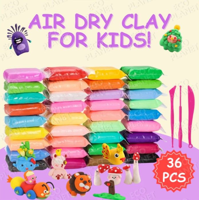 Super Lightweight Air Dry Modeling Clay Kit ( 36 Colors ) Light Weight ...
