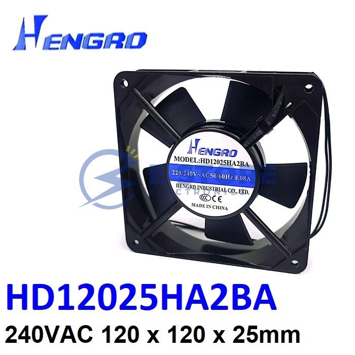 HENGRD 240VAC Axial Blower Fan with Ball Bearing 120 x 120 x 25mm (HD12025HA2BA) | Lazada