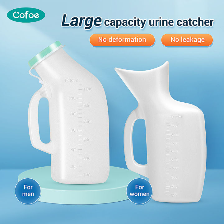 Cofoe Portable Urinal Pee Bottle Male Female Urine Container Chamber ...