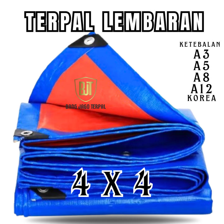 TERPAL PLASTIK A12 KOREA UKURAN 4x4 METER SUPER TEBAL ATAP TENDA ...
