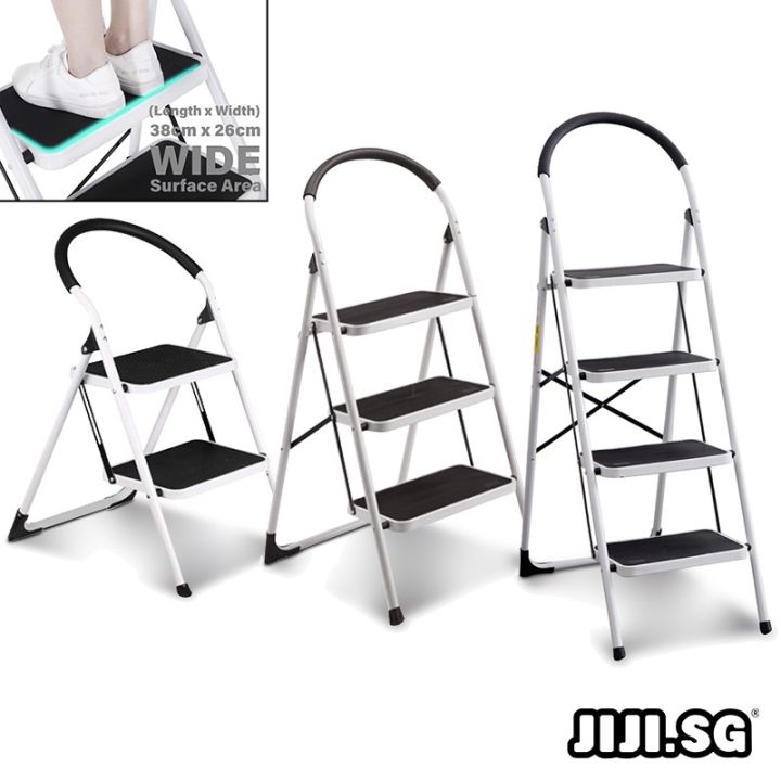 (JIJI.SG) CASTRO Wide Step Ladder / 2 / 3 / 4 Steps Tiers / Foldable ...