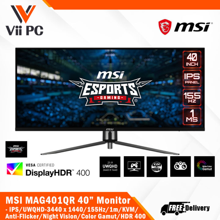 MSI MAG401QR 40" IPS UWQHD 3440 x 1440 155HZ 1MS HDR400 KVM Gaming Monitor | Lazada Singapore