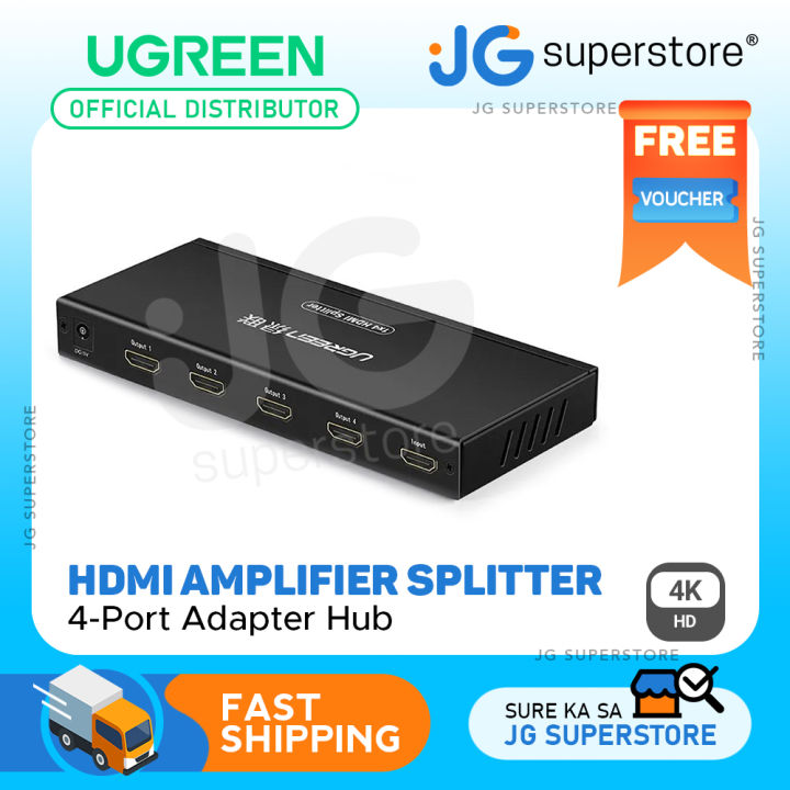 UGREEN 4-Port HDMI Amplifier Splitter for DVD, Cable Box, PC, Xbox, PS3 ...