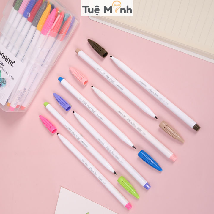 Bút lông màu Monami viết calligraphy B46 trang trí bullet journal, viết ...