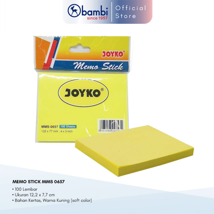 Joyko Sticky Notes Memo MMS-0657 (100 sheets) | Lazada Indonesia