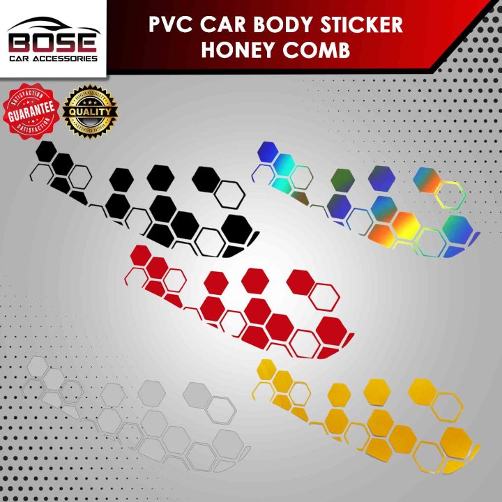 Hexagon Honey Comb Reflective Decals Stickers High Quality Black ...