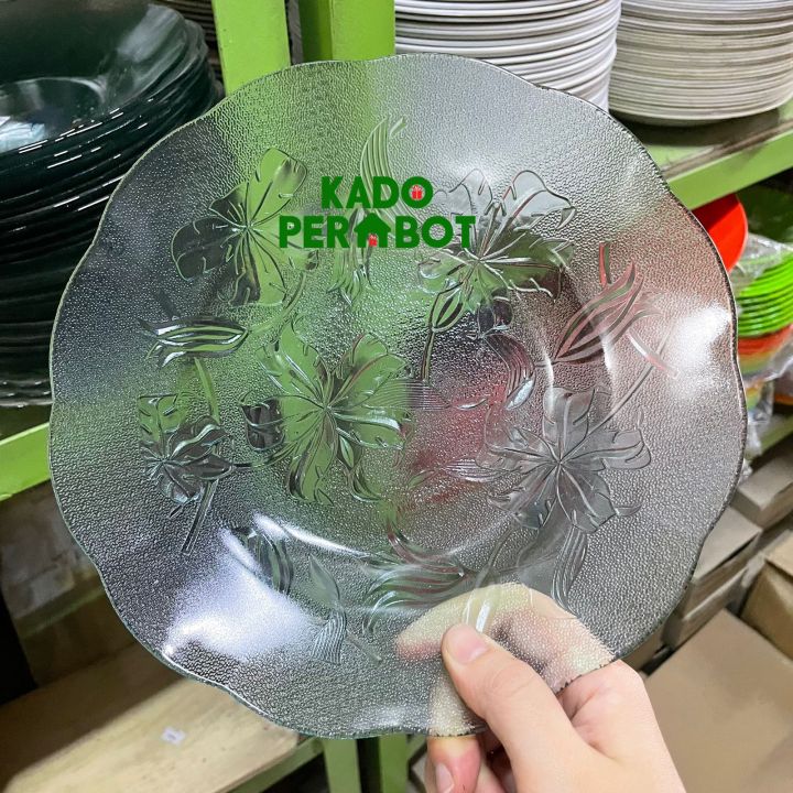 1 Lusin Piring Makan Bahan Kaca 8Inch 9Inch - Piring Kaca Rumah Makan ...