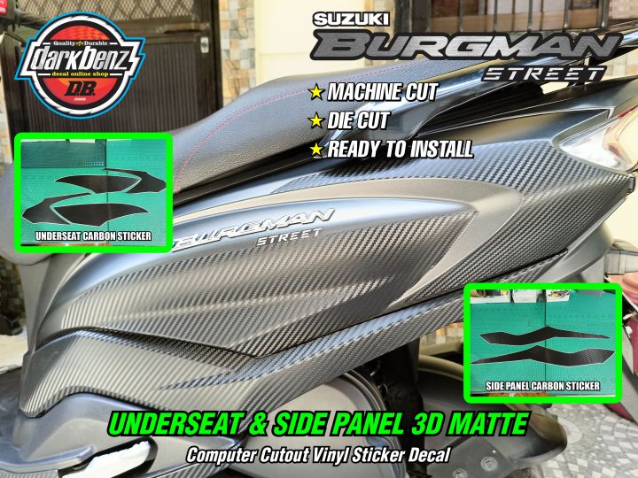 Suzuki Burgman 125 - Underseat & Side Panel Cutout Vinyl Sticker ...