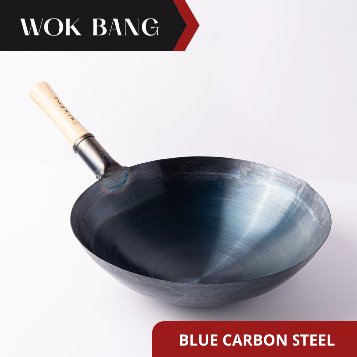 Wok Non-Stick Blue Carbon Steel Wok Pan/High Quality/Authentic Chinese ...