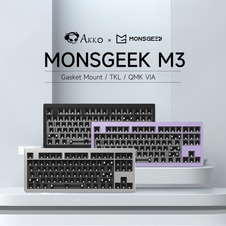 Akko MONSGEEK M3 DIY Kit TKL RGB Hot-swap South-facing Barebone Mechanical Aluminum Keyboard Kit ...