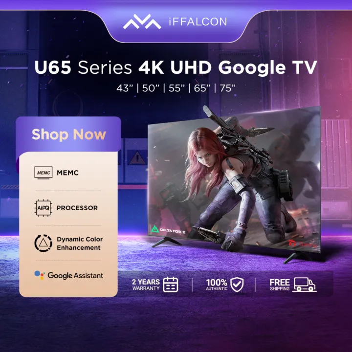 iFFALCON 43/50/55/65/75 Inch 4K HDR Google TV - U65 Series (HDR, Micro ...