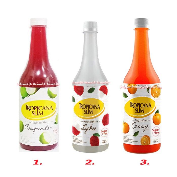 Tropicana Slim Syrup 750ml Flavour Orange Cocopandan Lychee Sugar Free ...