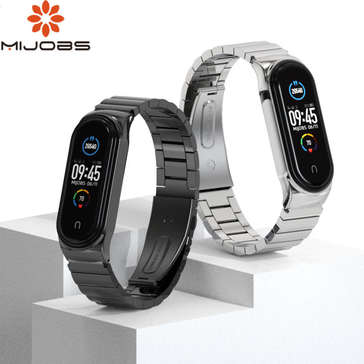 MIJOBS Metal Straps for Xiaomi Mi Band 9 10 8 7 6 5 4 3 / Mi Band 8 ...