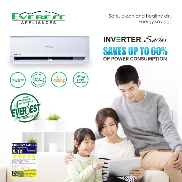 EVEREST 1.5HP Inverter Split Type Aircon | with Remote Control ...