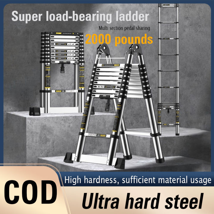 Aluminum alloy folding ladder household telescopic ladder portable ...