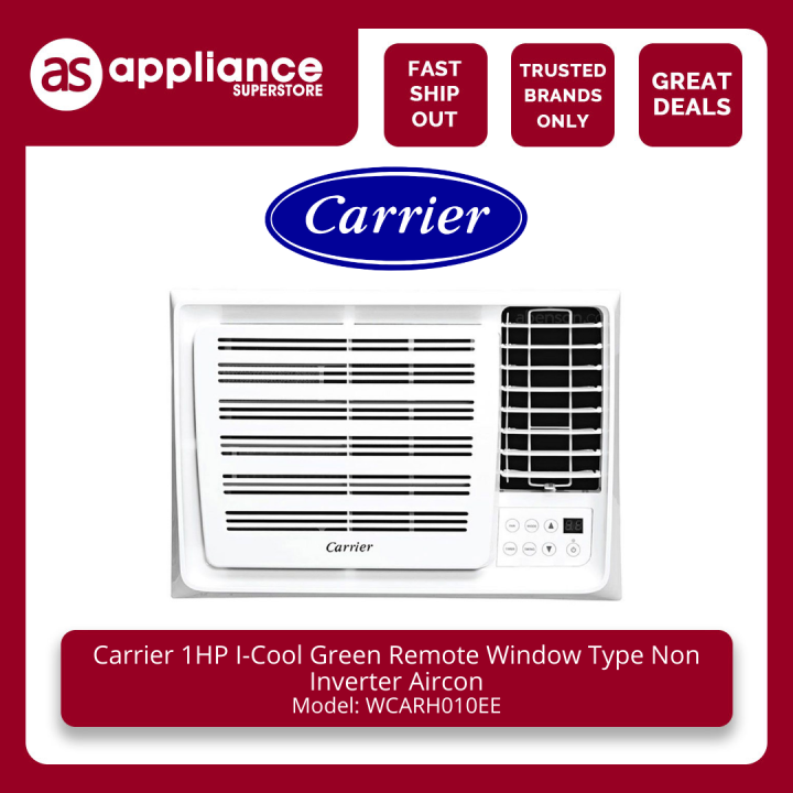 Carrier 1HP I-Cool Green Remote Window Type Non Inverter Aircon ...