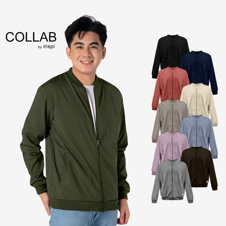 Collab By Inspi Plain Bomber Jackets with Zipper Trendy Korean Style ...