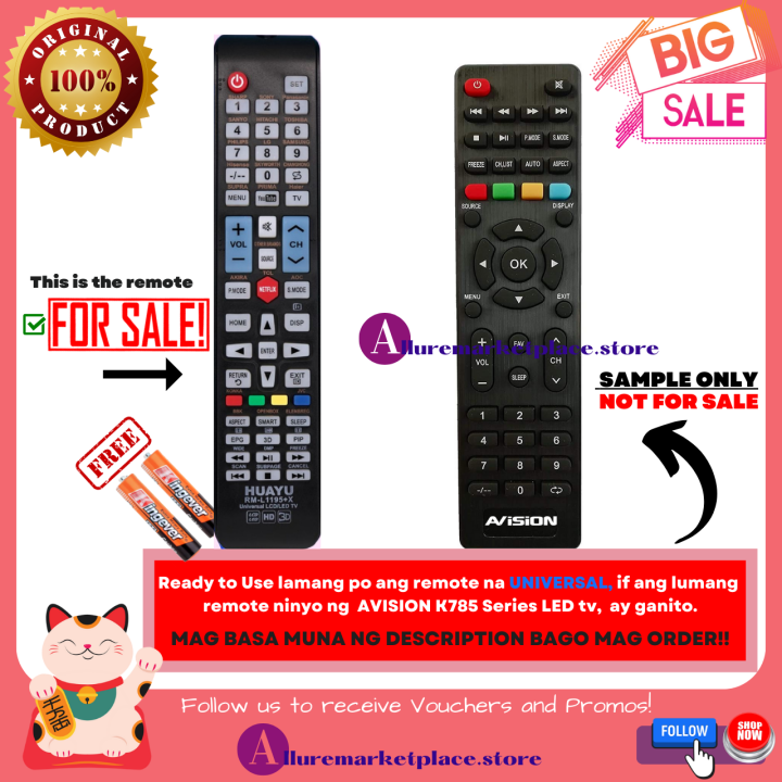 AVISION Led TV Remote| Ready to use Universal TV Remote for AVISION Led ...