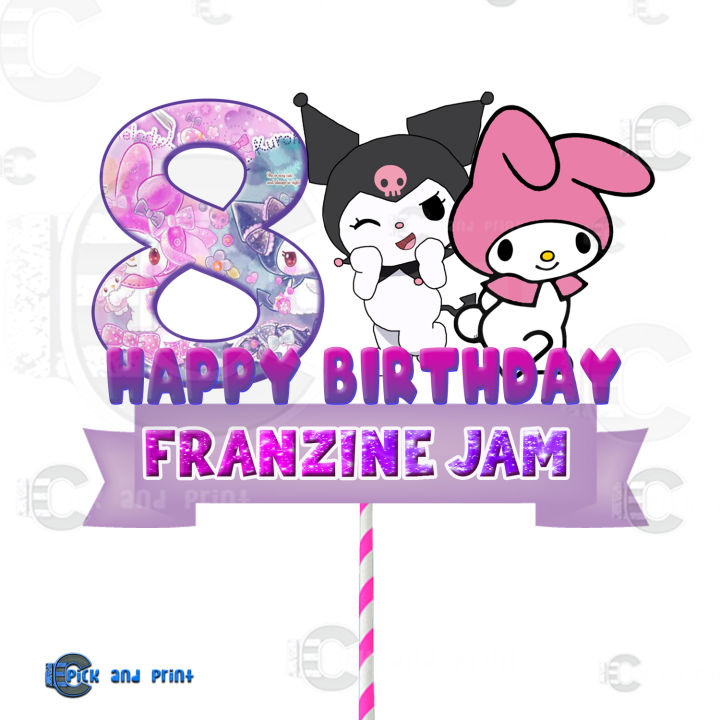 Personalized / Customized Sanrio Kuromi and My Melody Theme Cake Topper ...